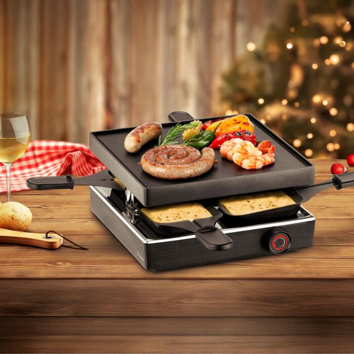 Trisa Raclette-Grill Style 4, pour 4 personnes, avec plaque en fonte d ...